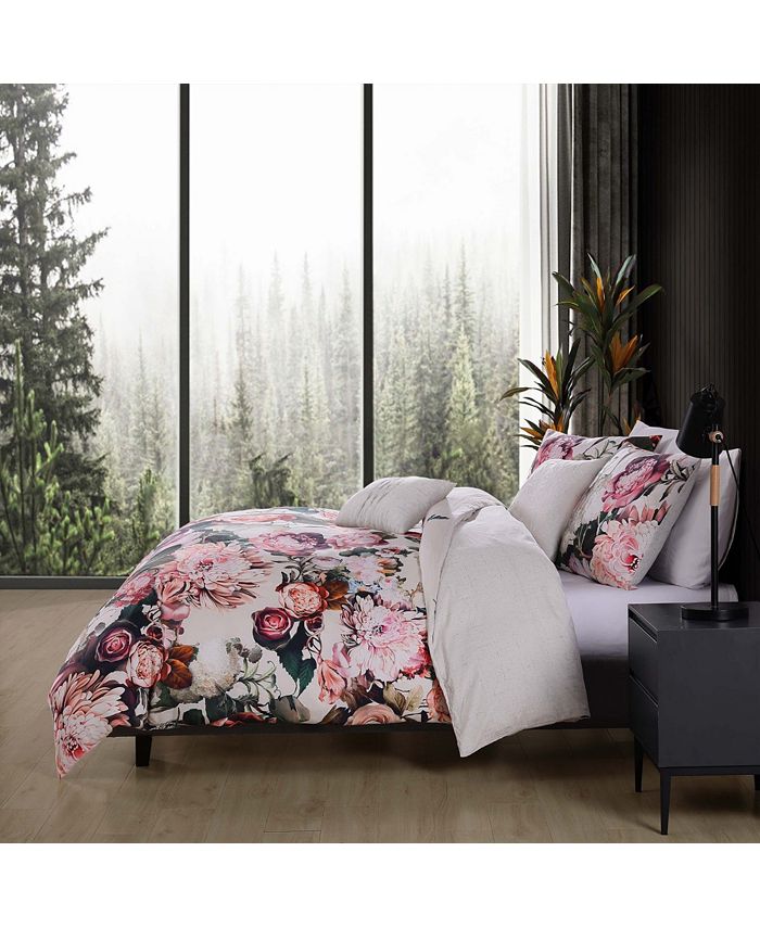 Bebejan Garden Bouquet Bedding 100% Cotton 5-Piece Queen Size Reversible Comforter Set - Macy's