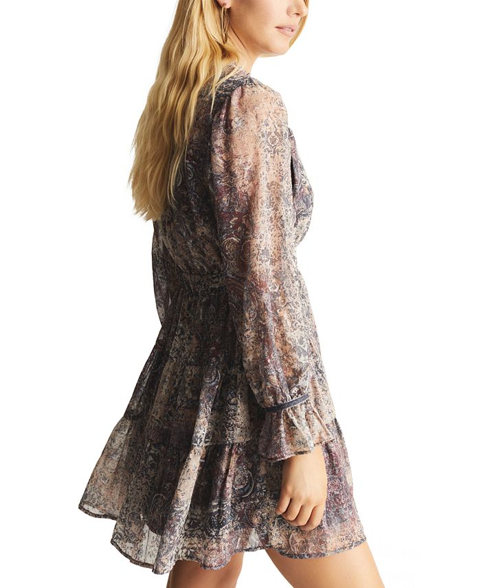 Frye Women's Collared Button-Front Tiered Long-Sleeve Dress - Macy's