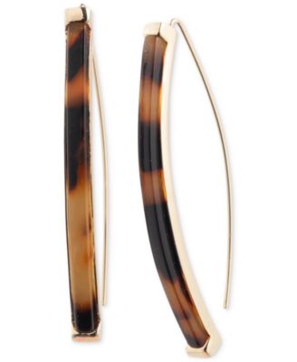 Lauren Ralph Lauren Gold-Tone Tortoise-Look Threader Earrings - Macy's