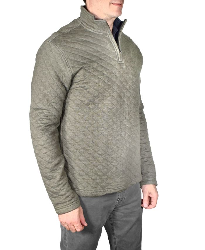 Vintage 1946 Men's Heather Quilted Quarter Zip Sweater - Macy's