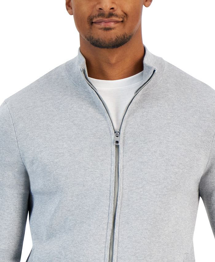 Michael Kors Men's Double Knit Zip-Front Sweater Jacket - Macy's