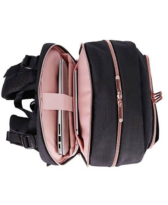SWISS DIGITAL Katy Rose Backpack - Black And Rose Gold - Macy's