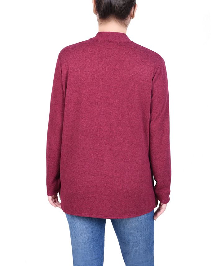 NY Collection Petite Long Sleeve Swing Cardigan Sweater - Macy's