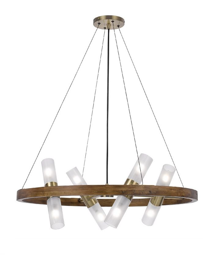 Cal Lighting 13" Height Wood and Metal Chandelier - Macy's