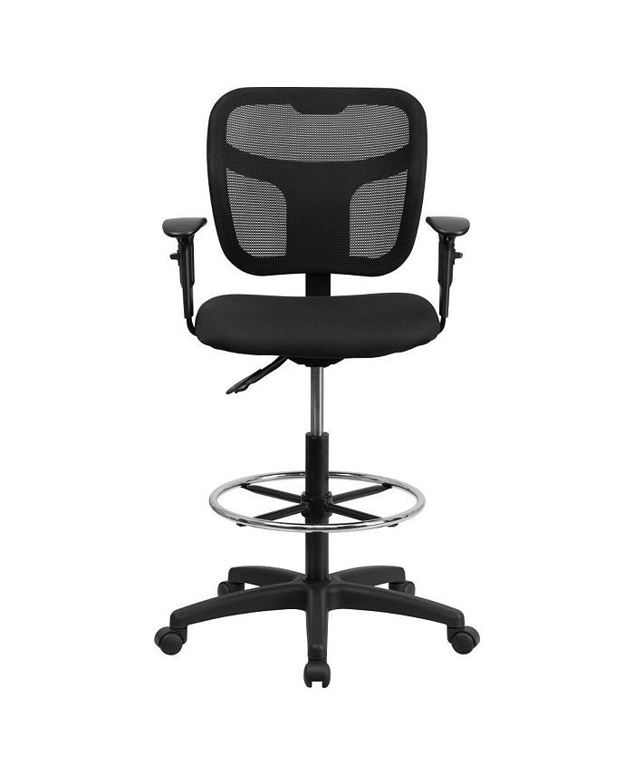 EMMA+OLIVER Mid-Back Mesh Adjustable Height Back Drafting Chair With ...