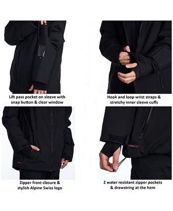 Alpine Swiss Mens Waterproof Ski Jacket Snowboarding Winter Snow Coat ...