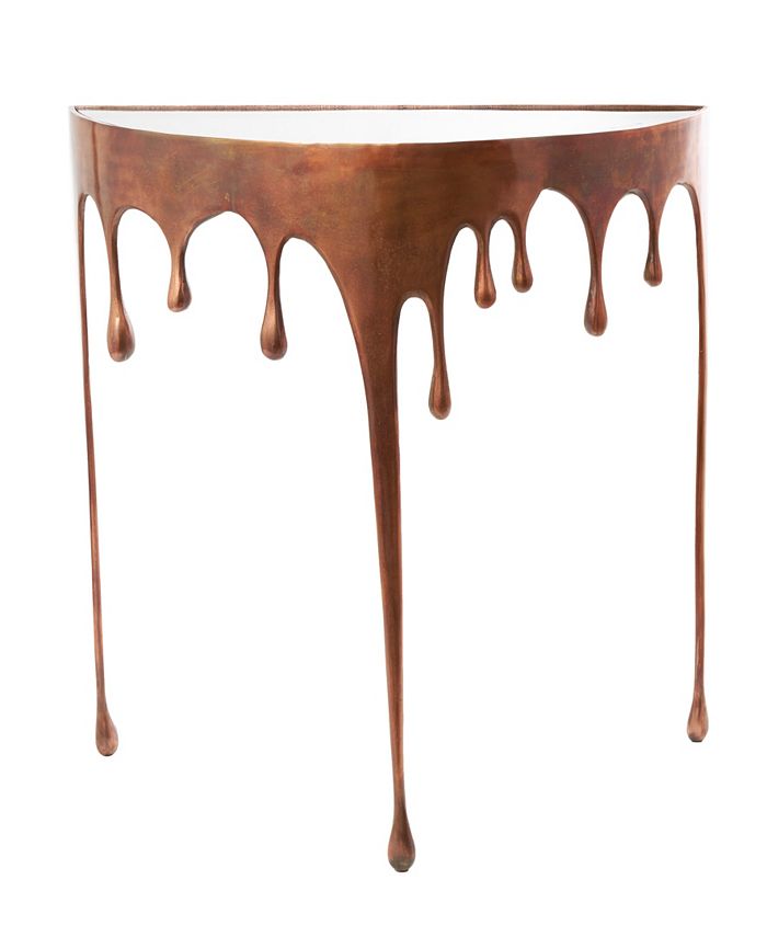 Rosemary Lane Aluminum Drip Console Table with Melting Designed Legs ...