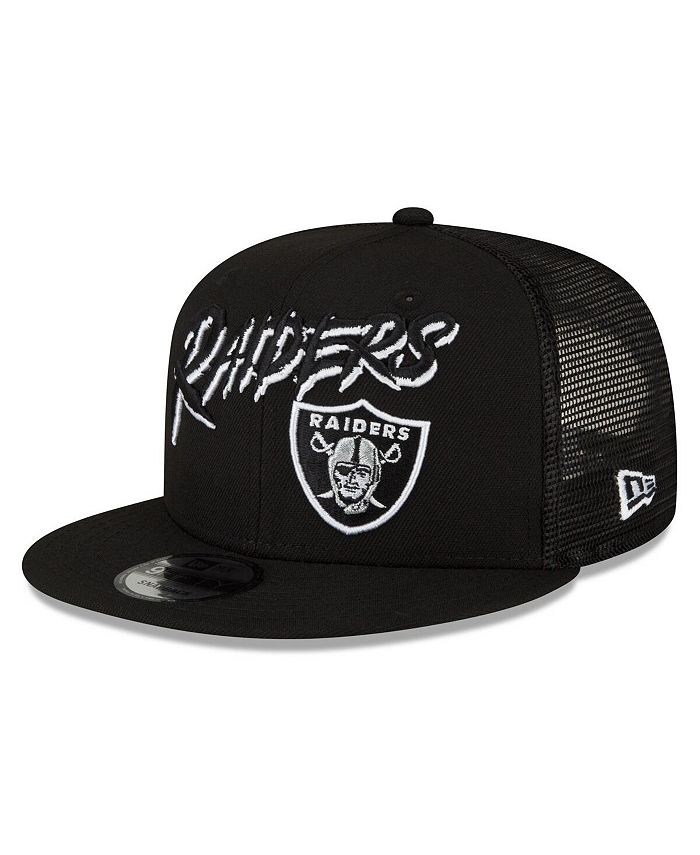 New Era Men's Black Las Vegas Raiders Graffiti Script 9FIFTY Snapback ...