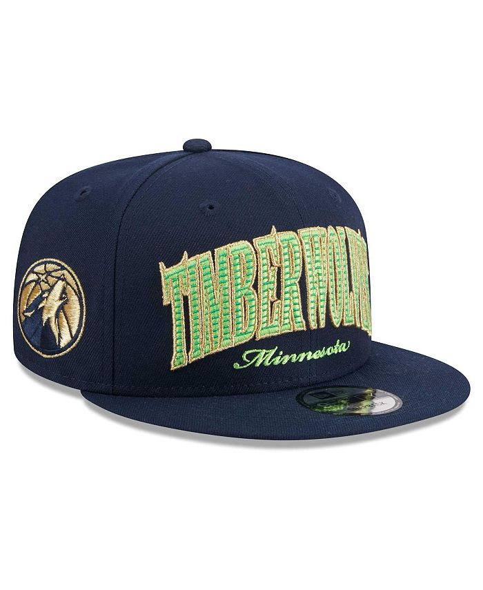 New Era Men's Navy Minnesota Timberwolves Golden Tall Text 9FIFTY ...