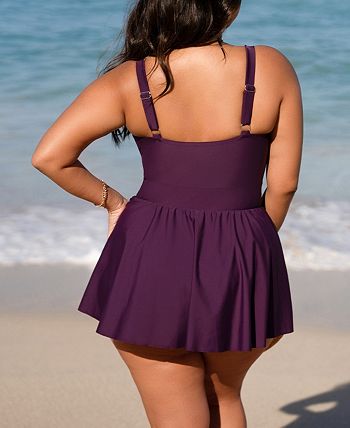 CUPSHE Women's Dreamscapes Ruffled Plus Size Swim Dress - Macy's