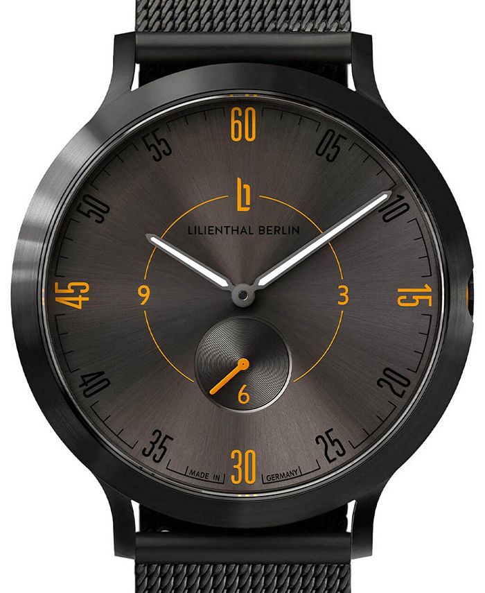 Lilienthal Berlin Men's Lilienthal 1 Fire Black Stainless Steel Mesh ...