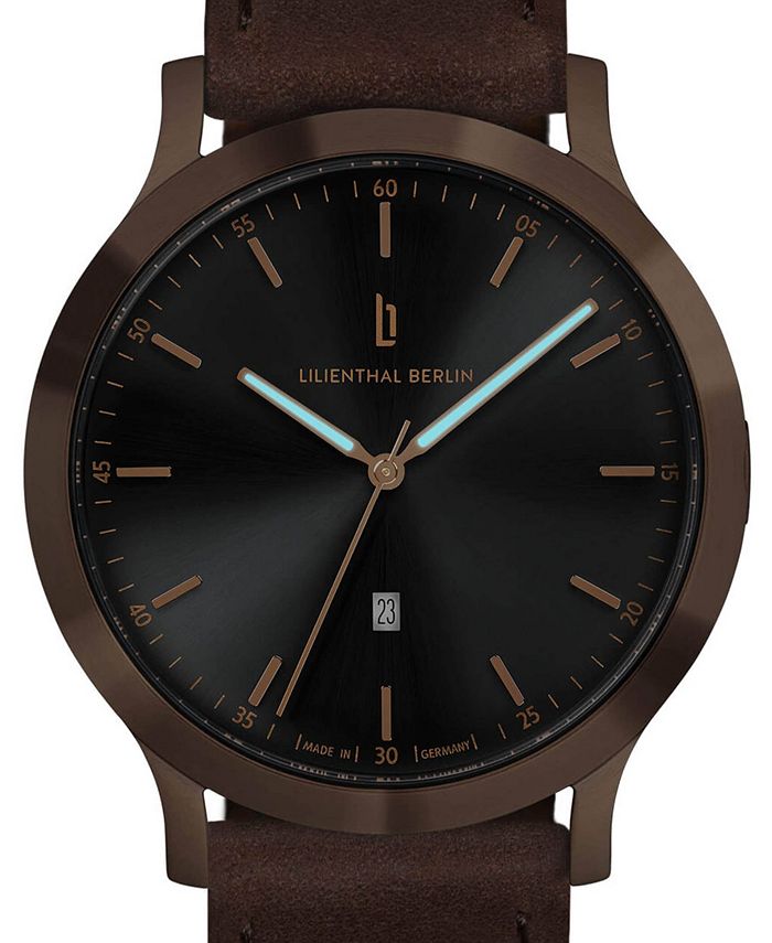 Lilienthal Berlin Men's Huxley Bronze Black Brown Leather Watch 40mm ...