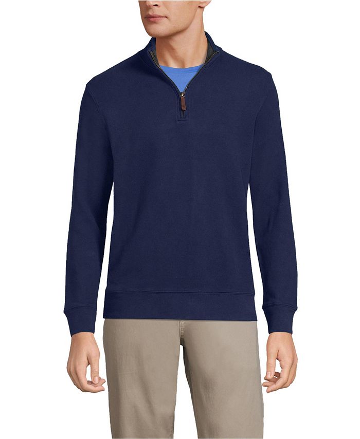 Lands' End Men's Bedford Rib Quarter Zip Sweater - Macy's