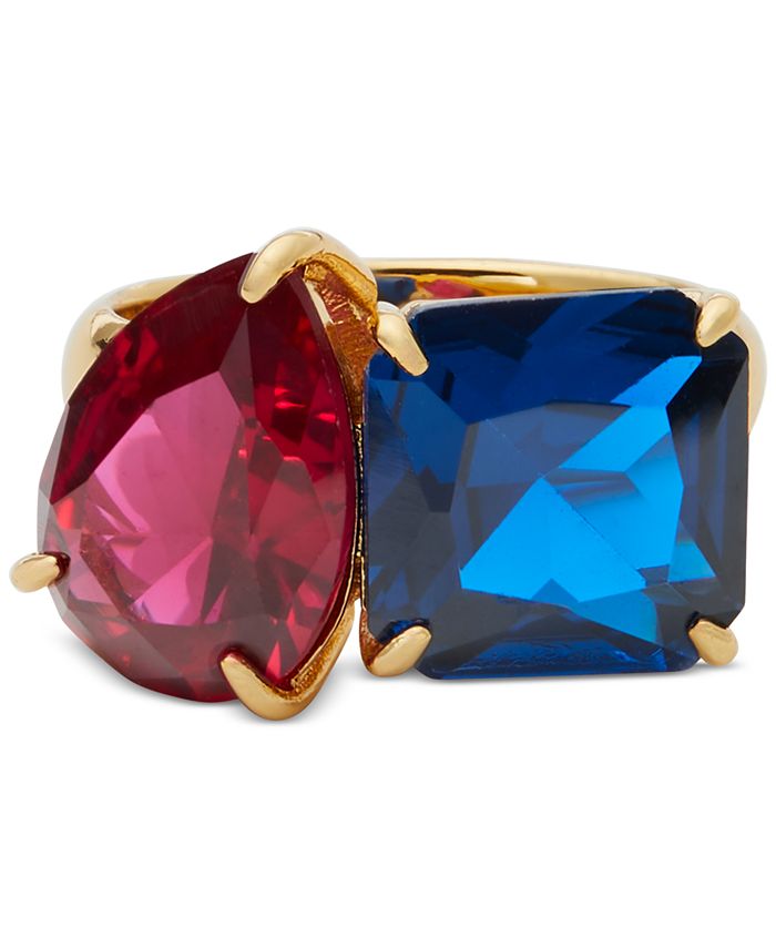 kate spade new york Gold-Tone Double Color Crystal Ring - Macy's