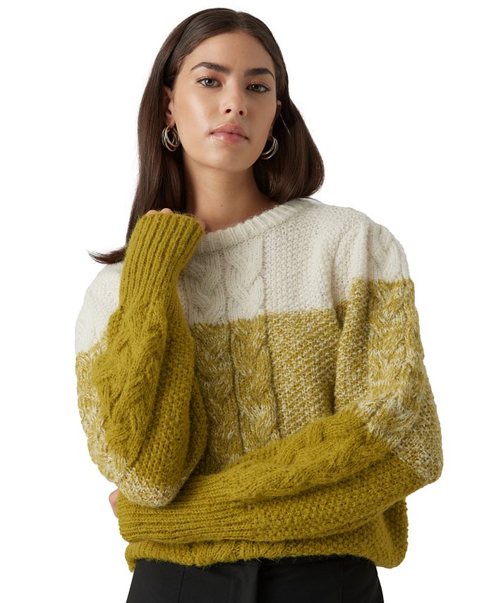 Vero Moda Women's Colorblocked Puff Sleeve Sweater - Macy's