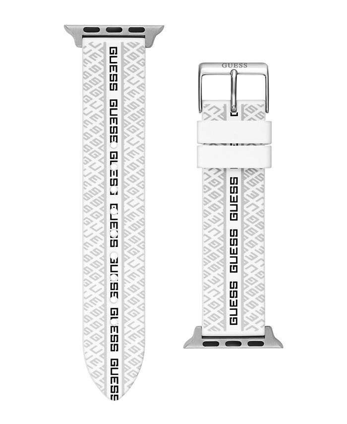 GUESS Women's White Silicone Apple Watch Strap 38mm-40mm - Macy's