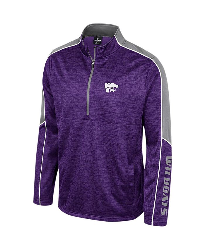 Colosseum Men's Purple Kansas State Wildcats Marled Half-Zip Jacket ...