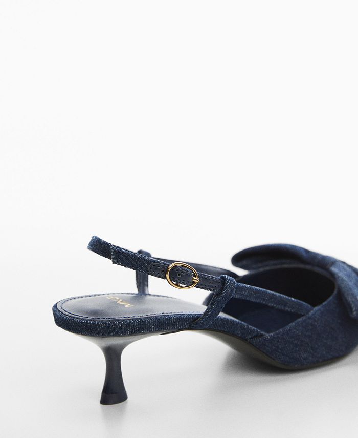 MANGO Women's Bow Heeled Denim Shoes - Macy's