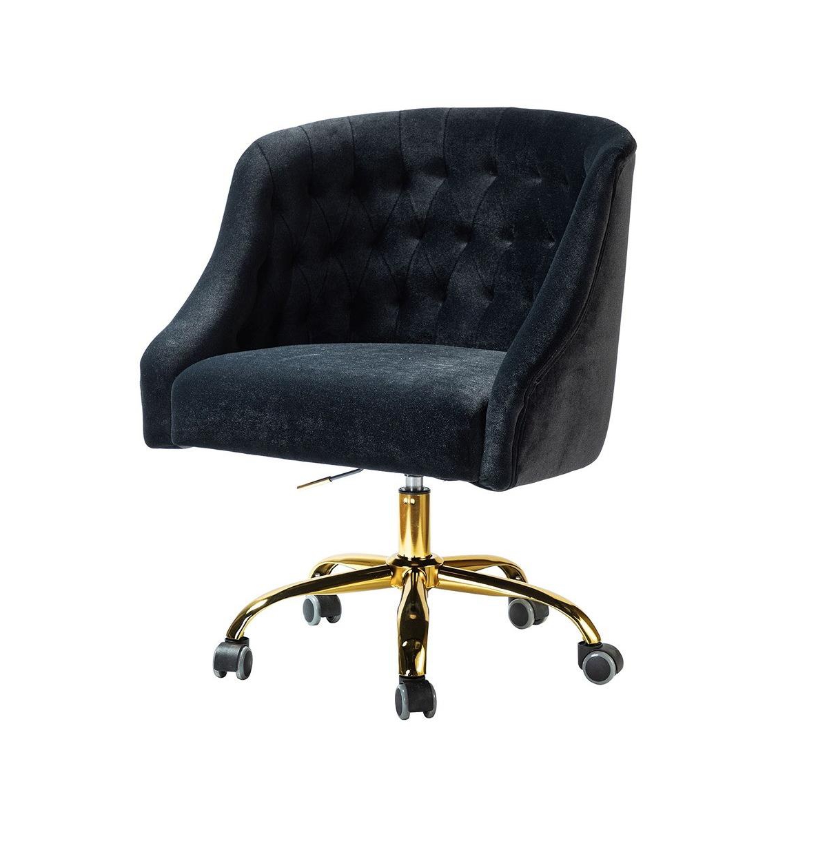 Click here for Hulala Home Modern Cute Velvet Desk Chair with Gol... prices