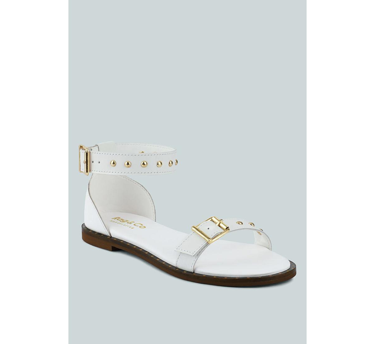 Click here for Rosemary Buckle Straps Women Flat Sandals - White prices