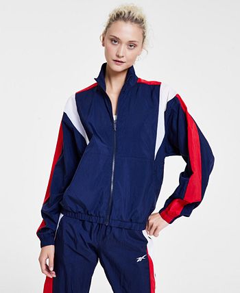 Reebok Women's Back Vector Colorblocked Track Jacket - Macy's