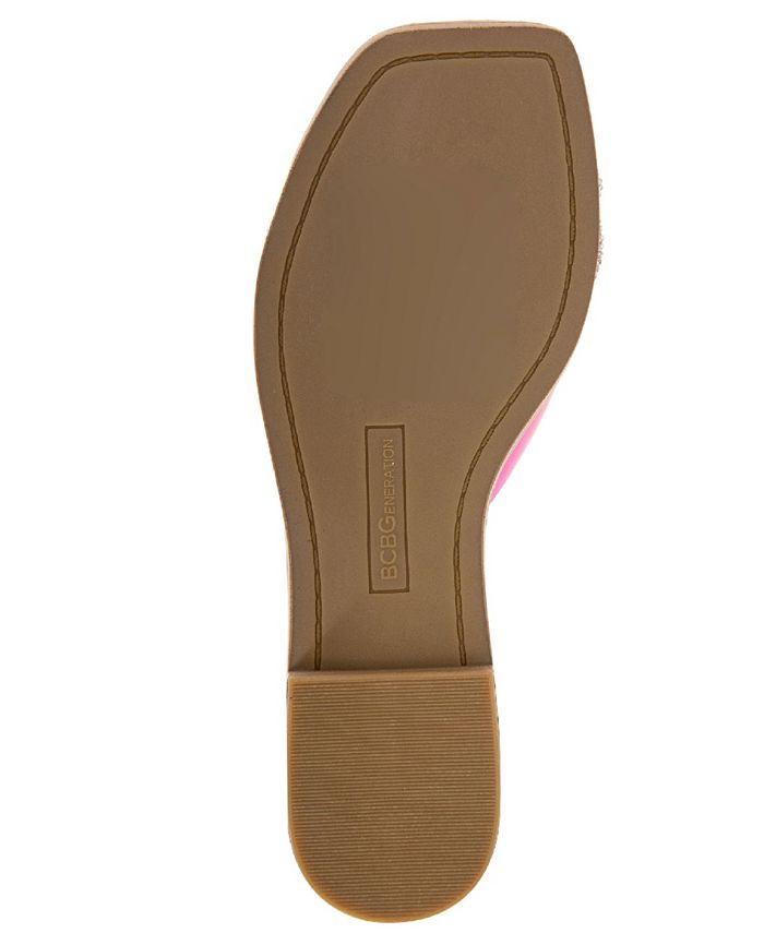 BCBGeneration Women's Laffi Rhinestone Bow Slide Sandals - Macy's
