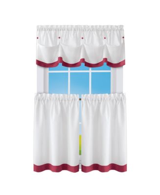 Lana Two-Toned Window Tier and Valance - Set of 2 - Macy's
