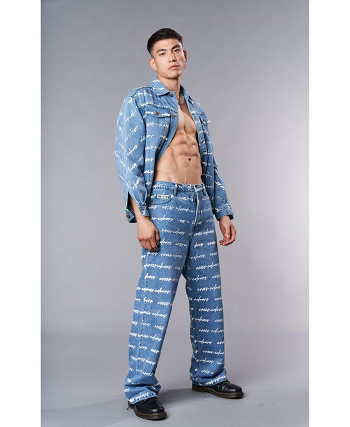 Cross Colours Mens Signature Print Wide Leg Jeans - Macy's