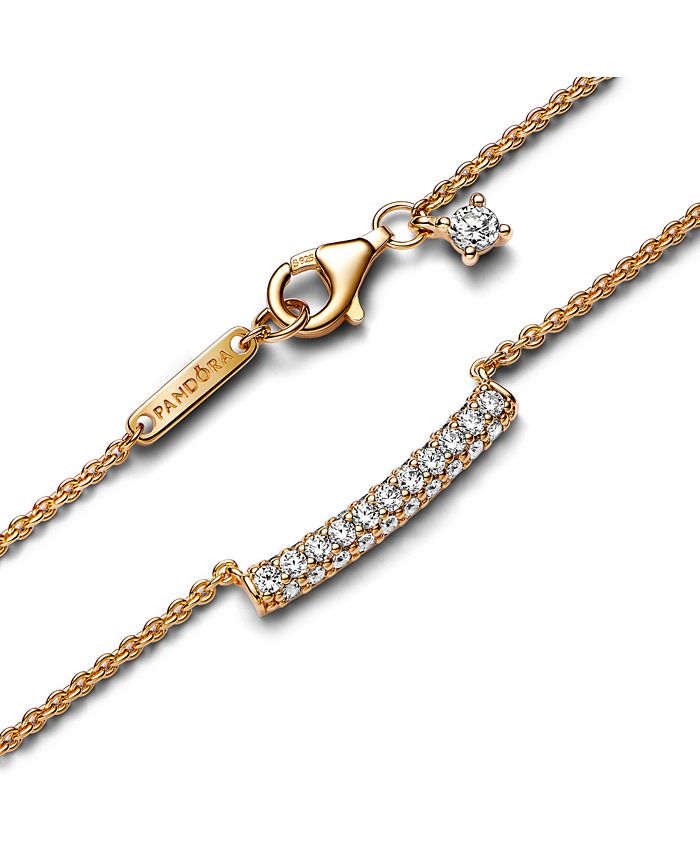 Pandora Timeless 14K Gold-Plated Pave Cubic Zirconia Single-Row Bar ...