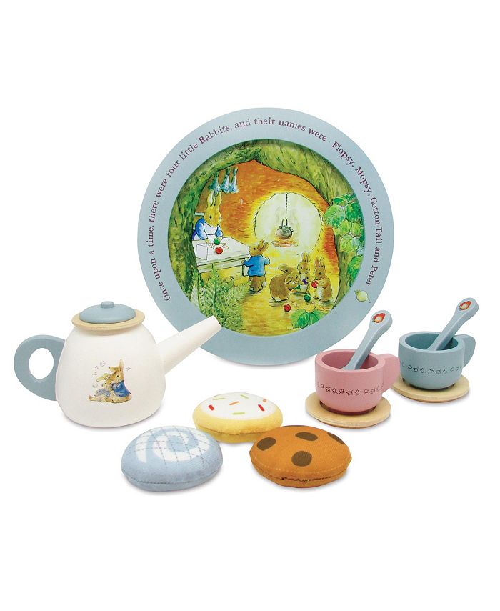 Collections Etc Beatrix Potter 11-Piece Wooden and Plush Tea Set - Macy's
