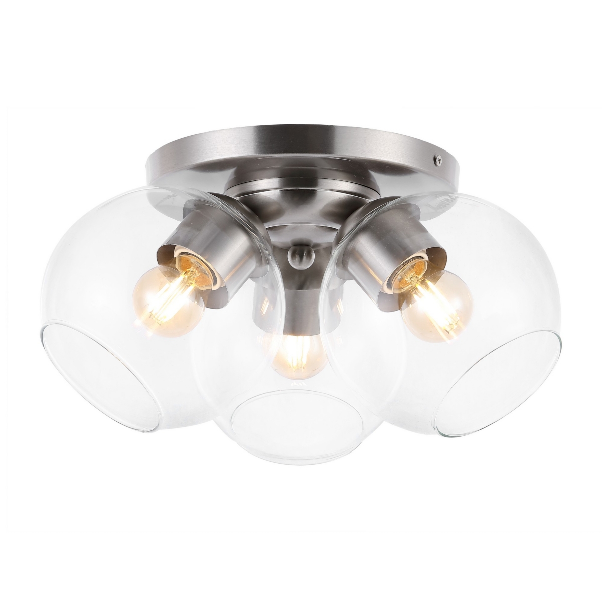 Click here for Iris Farmhouse Rustic Iron/Glass Led Semi Flush Mo... prices