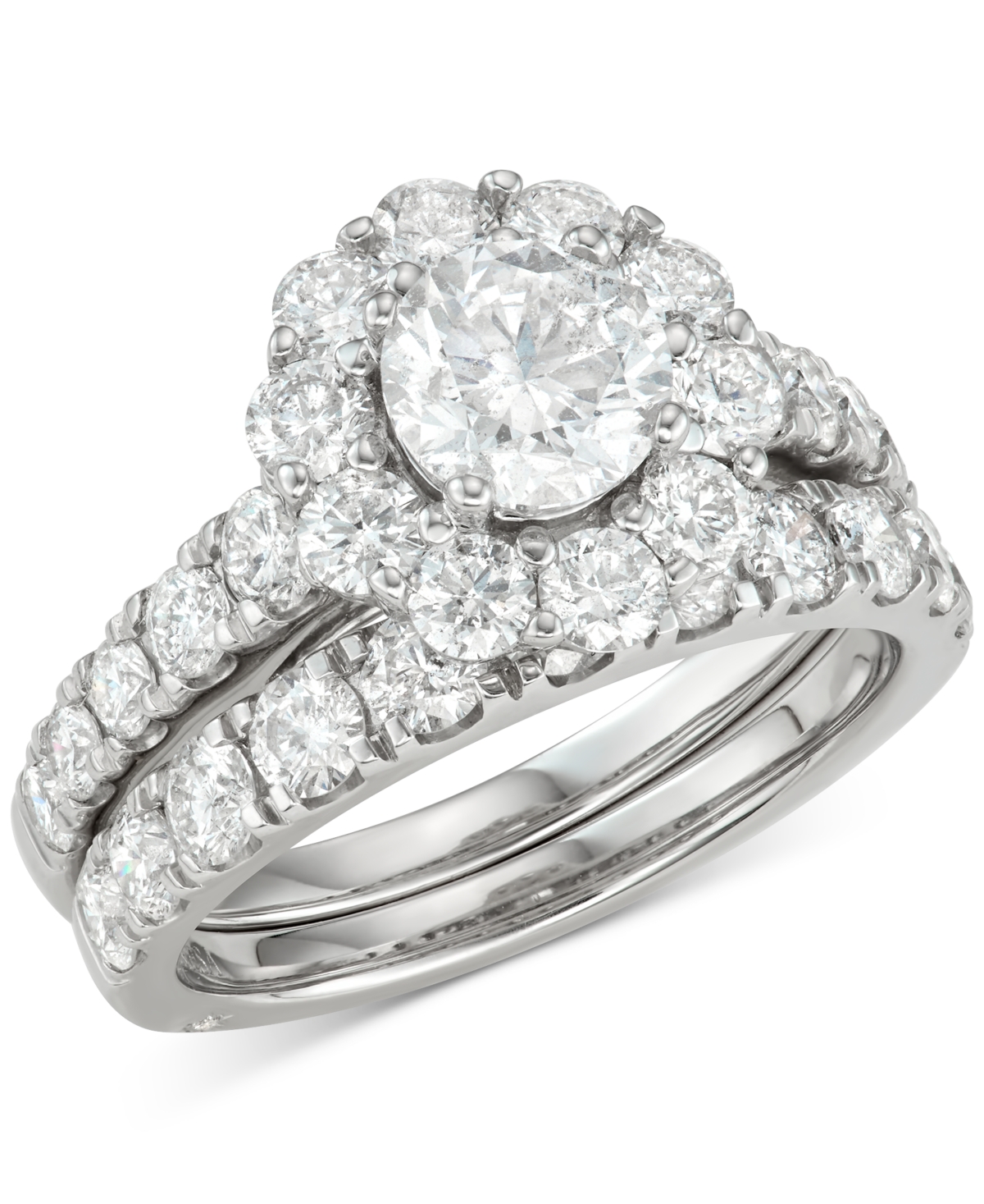 Click here for Diamond Round Halo Bridal Set (3 ct. t.w.) in 18k... prices