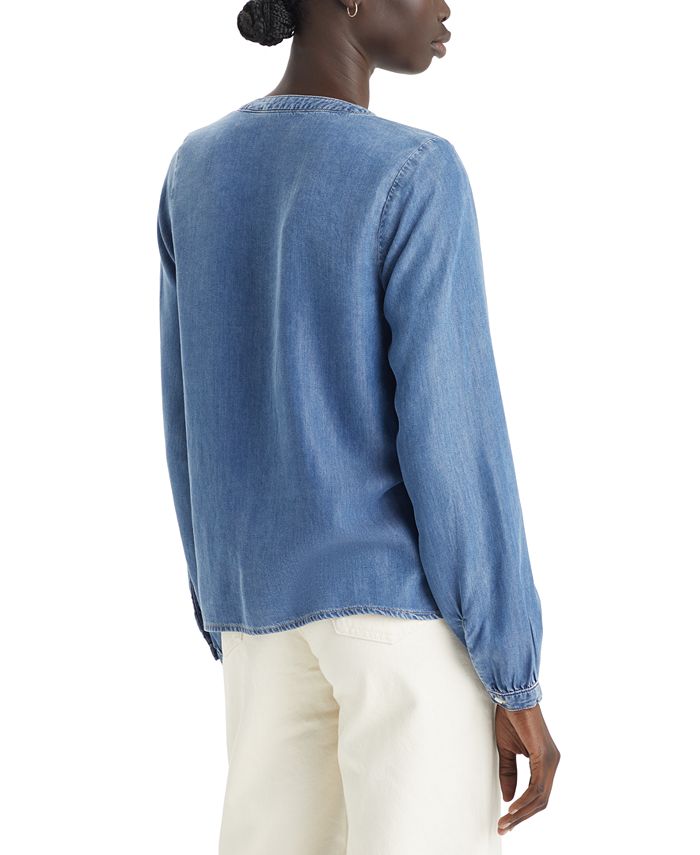 Levi's Women's Zenda Ruched Long-Sleeve Blouse - Macy's