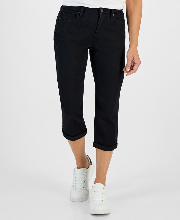 Style & Co Petite Mid-Rise Curvy Roll-Cuff Capri Jeans, Created for ...