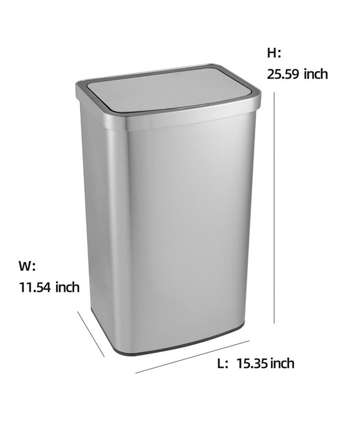 Mega Casa 15.6 Gal./60 Liter Stainless Steel Rectangular Motion Sensor ...