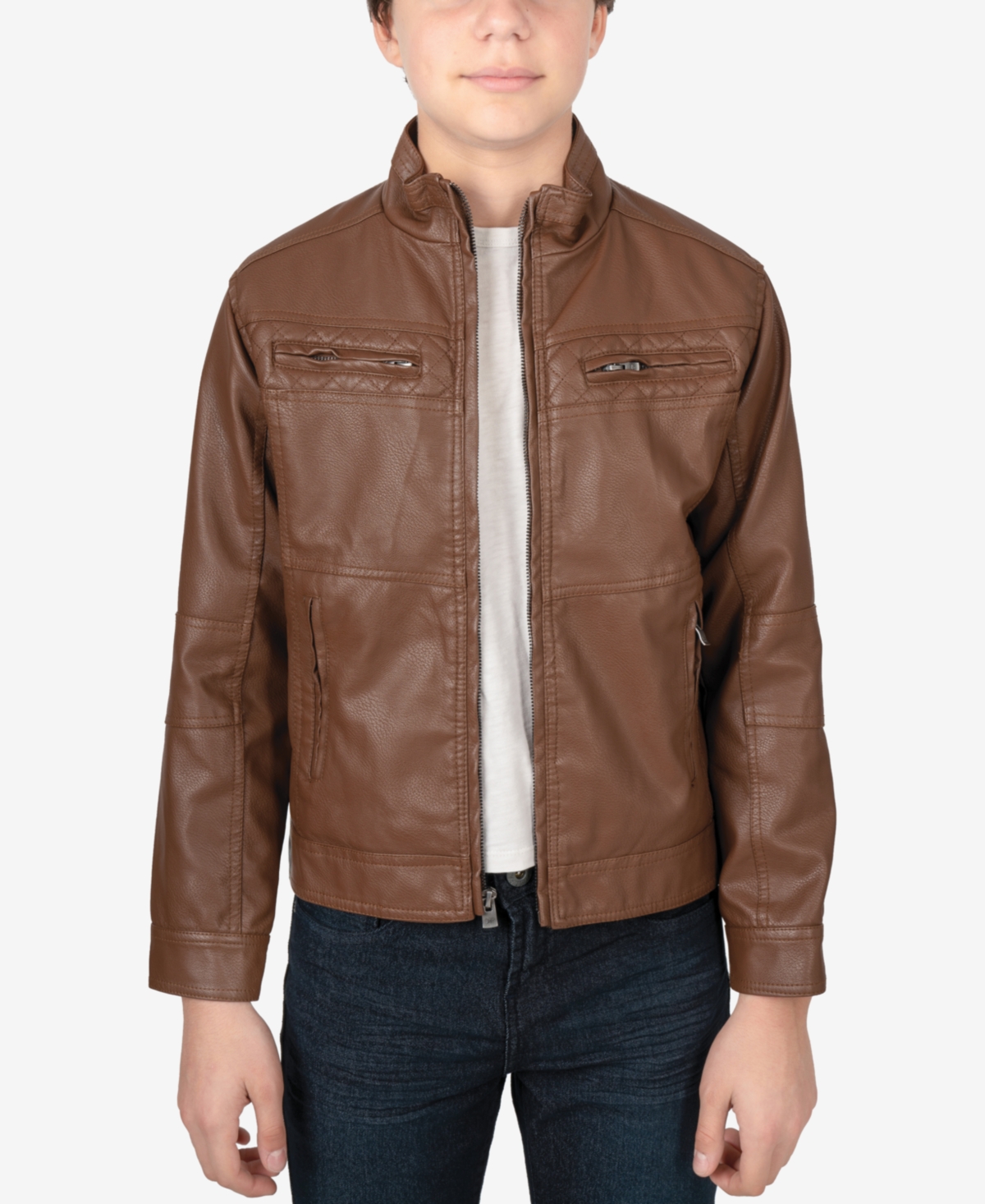 Click here for Xray Boys Pu Jacket With Lining - Tan prices