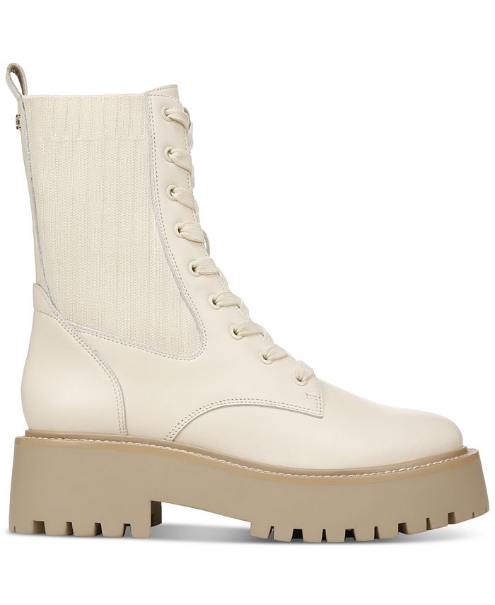 Sam Edelman Women's Evina Lace-Up Knit Combat Boots - Macy's