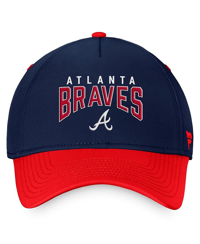 Fanatics Men's Navy, Red Atlanta Braves Stacked Logo Flex Hat - Macy's