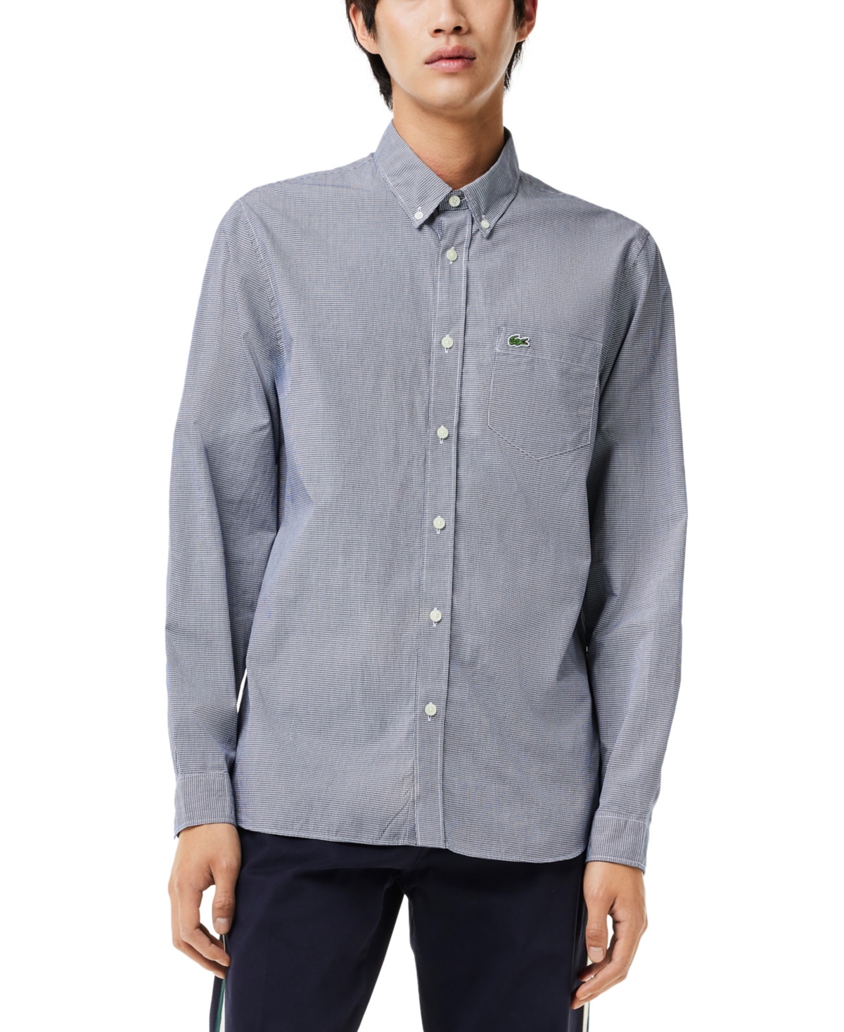 Click here for Lacoste Mens Regular-Fit Gingham Check Button-Down... prices