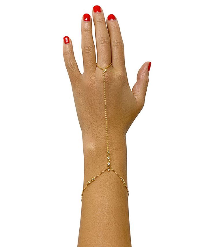 ADORNIA 14k Gold-Plated Adjustable Hand Chain - Macy's