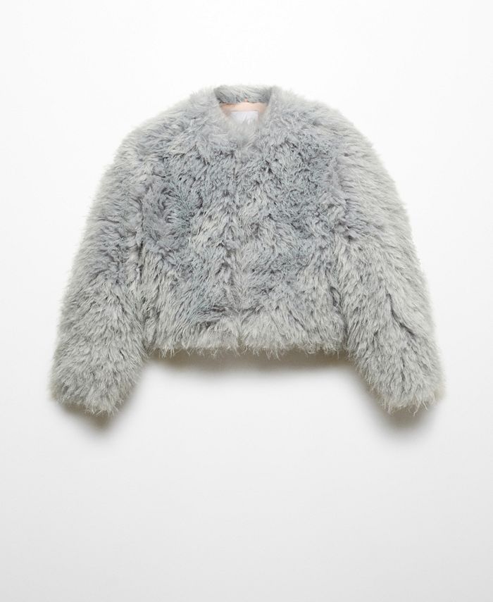 MANGO Women's Short Faux Fur Jacket - Macy's