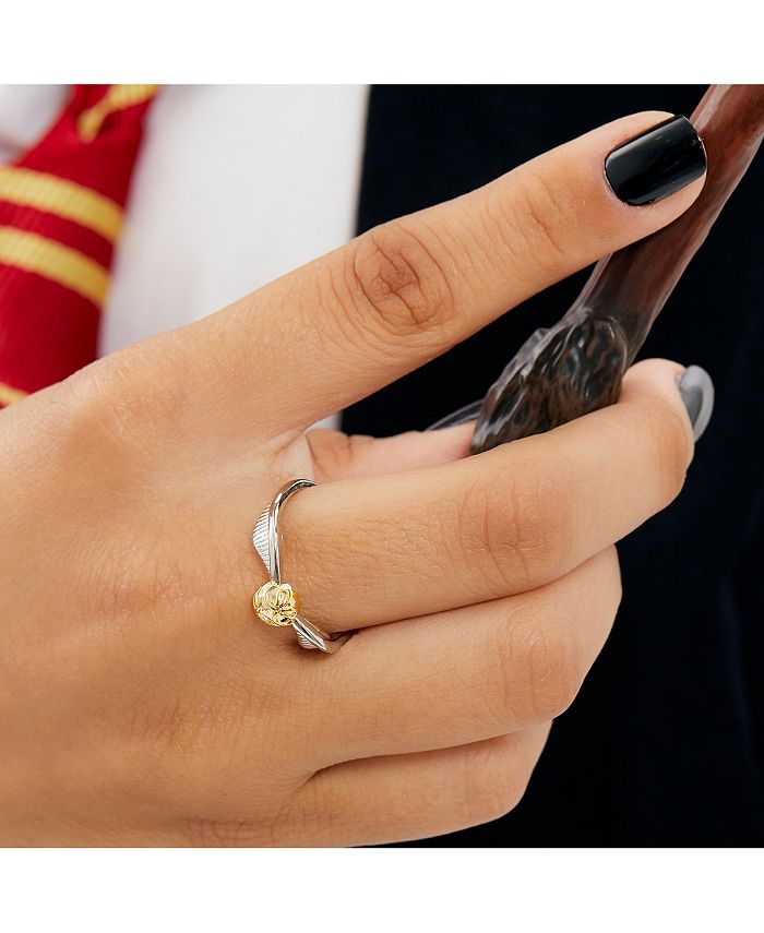 Harry Potter Womens Golden Snitch Ring - Silver and Gold Plated - Macy's