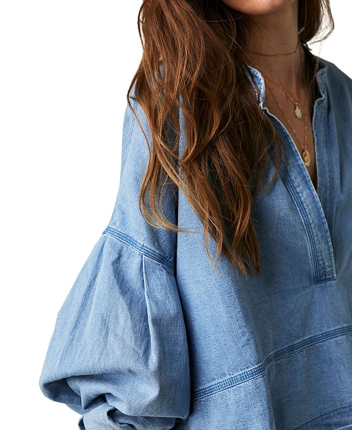Free People Women's Jude Denim Pullover Top - Macy's
