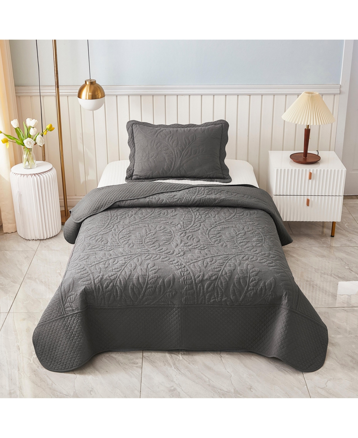 Click here for MarCielo 100 Cotton Oversized Bedspread Quilt Set... prices