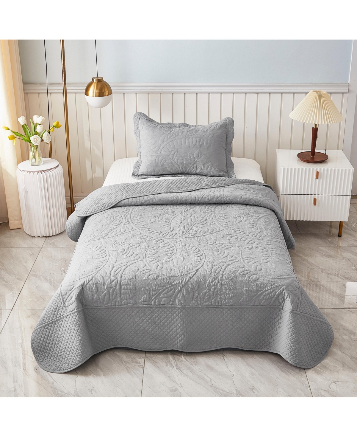 Click here for MarCielo 100 Cotton Oversized Bedspread Quilt Set... prices