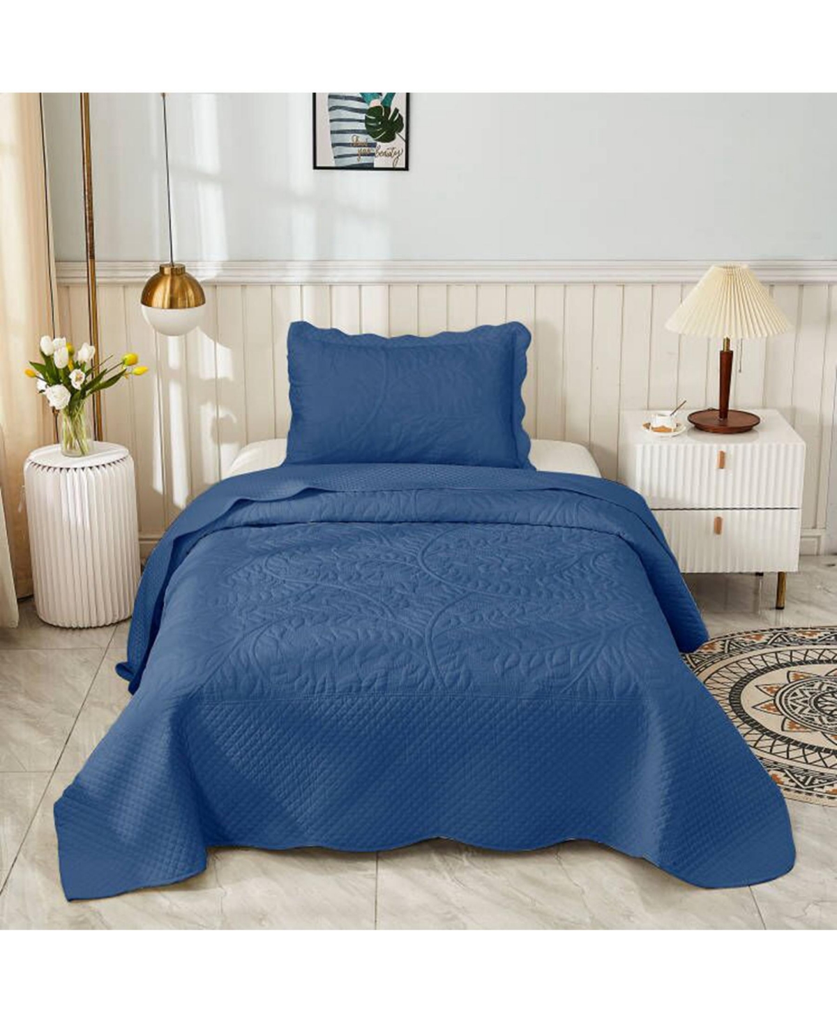 Click here for MarCielo 100 Cotton Oversized Bedspread Quilt Set... prices