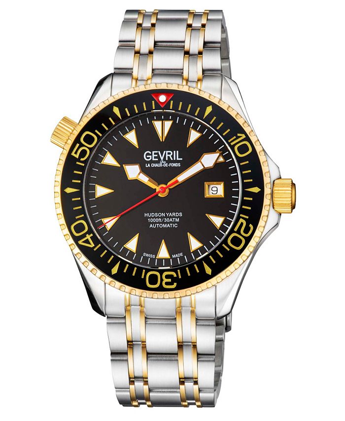 Gevril Men's Hudson Yards Two-Tone Stainless Steel Watch 43mm - Macy's