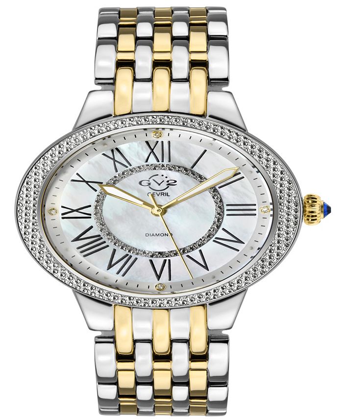 GV2 by Gevril Women's Astor II Two-Tone Stainless Steel Watch 38mm - Macy's