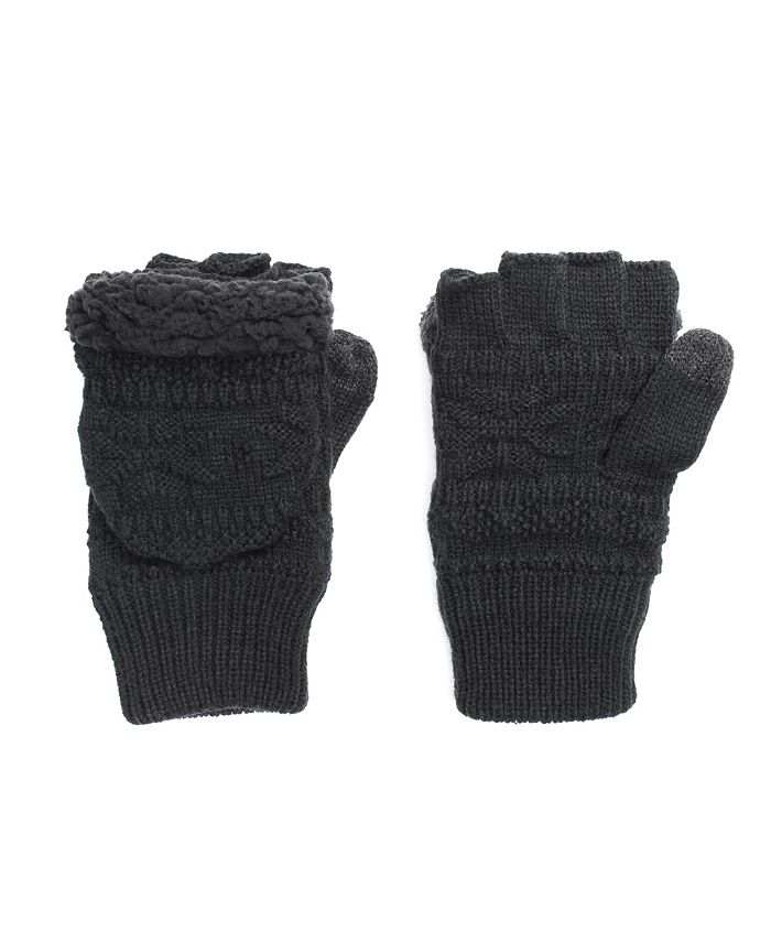 MUK LUKS Men's Faux Fur Flip Mittens - Macy's