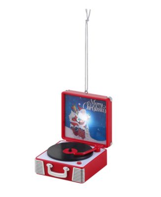 Mr. Christmas 3.8" Retro Vinyl Record Player Ornament - Macy's